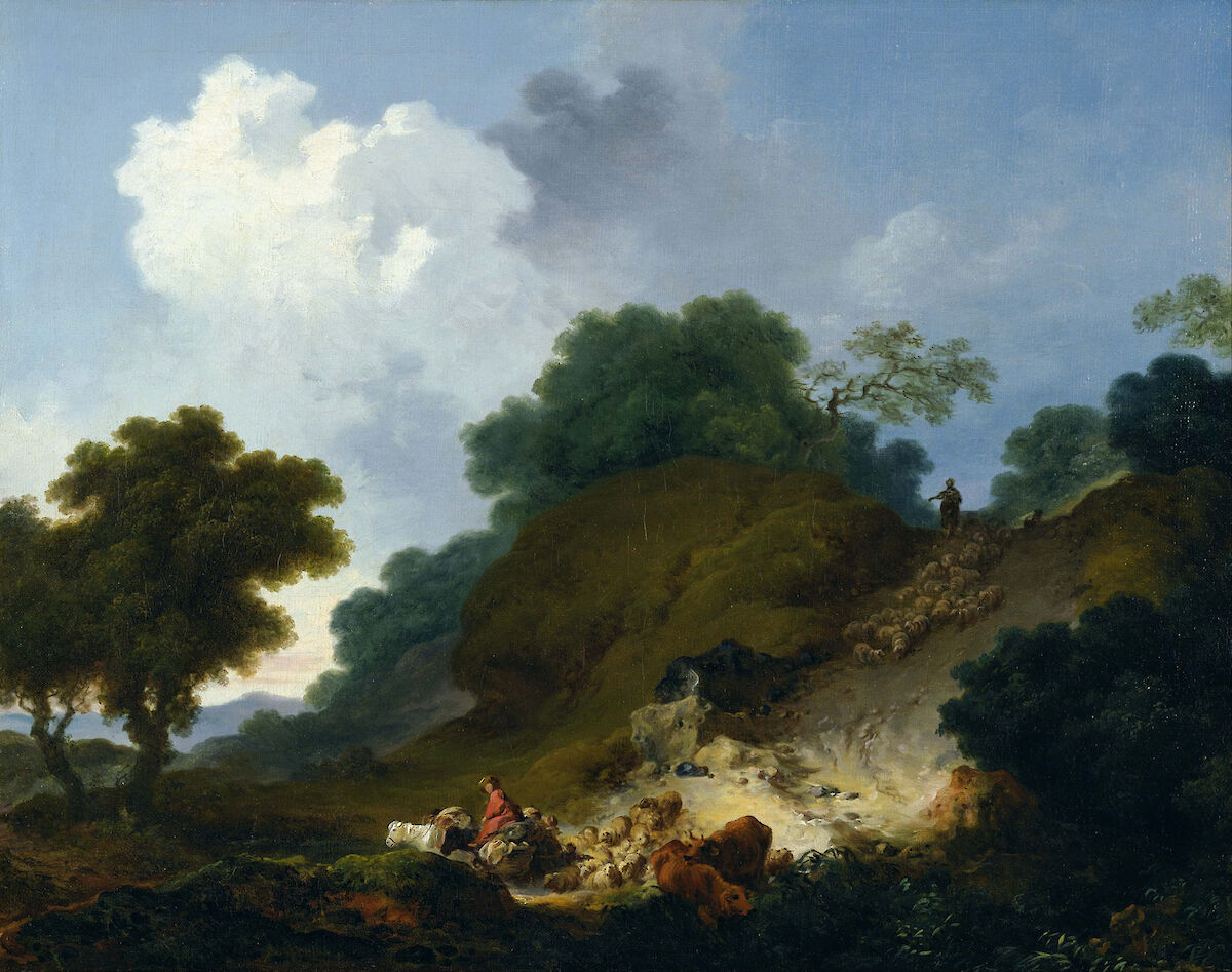 Jean-Honoré Fragonard - Landscape with Shepherds and Flock of Sheep ...