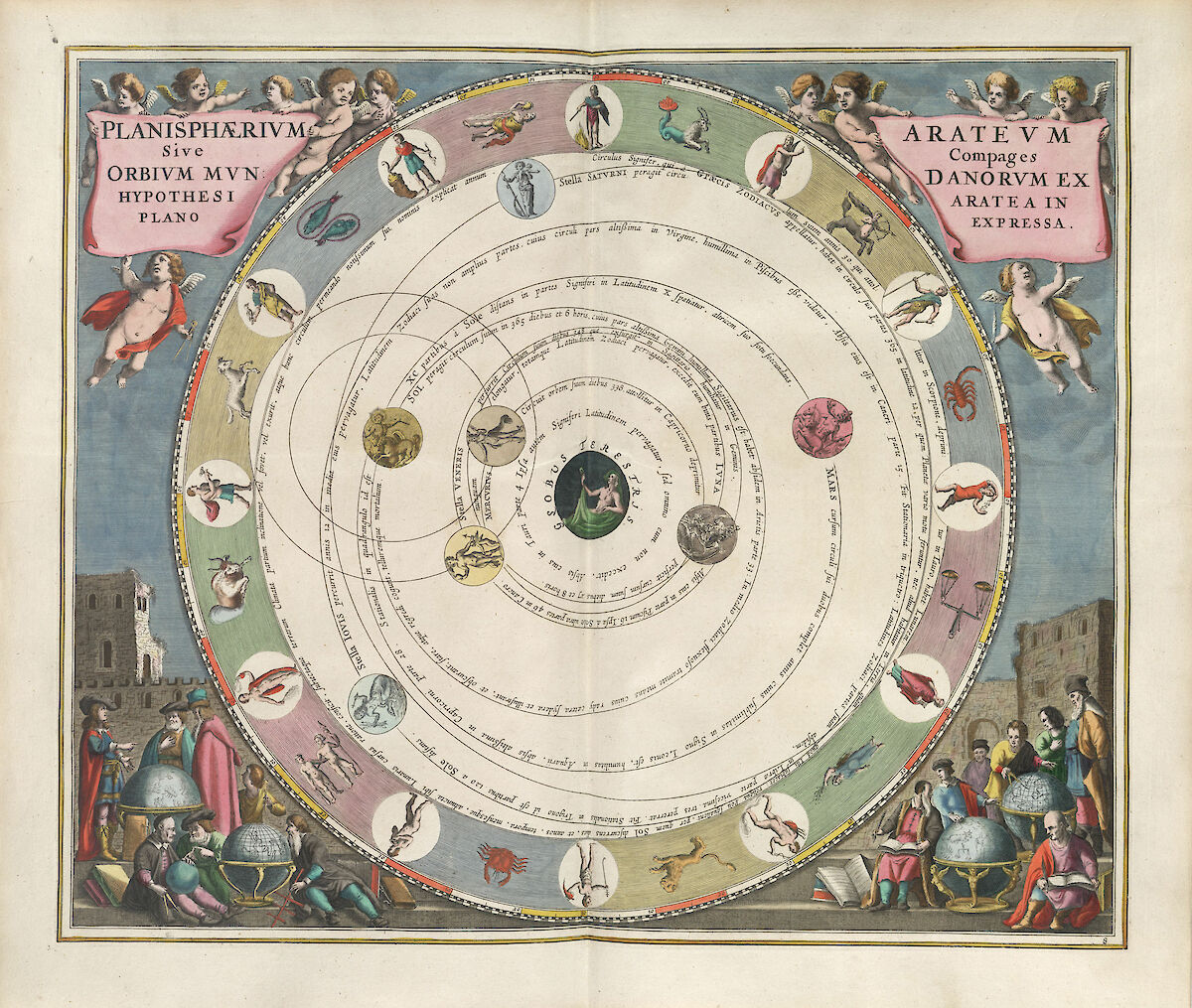 The Planisphere of Aratus by Andreas Cellarius