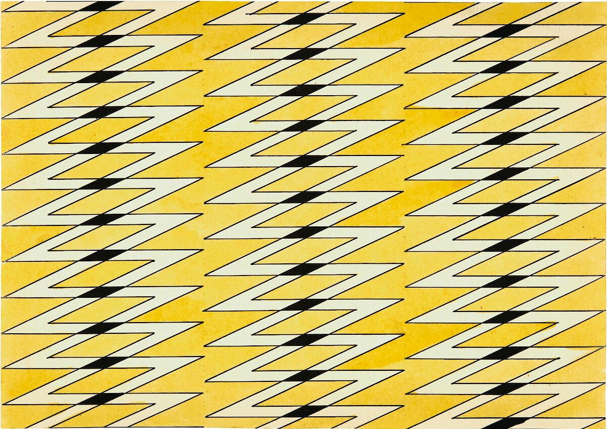 Textile Design in Yellow and Black by Varvara Stepanova