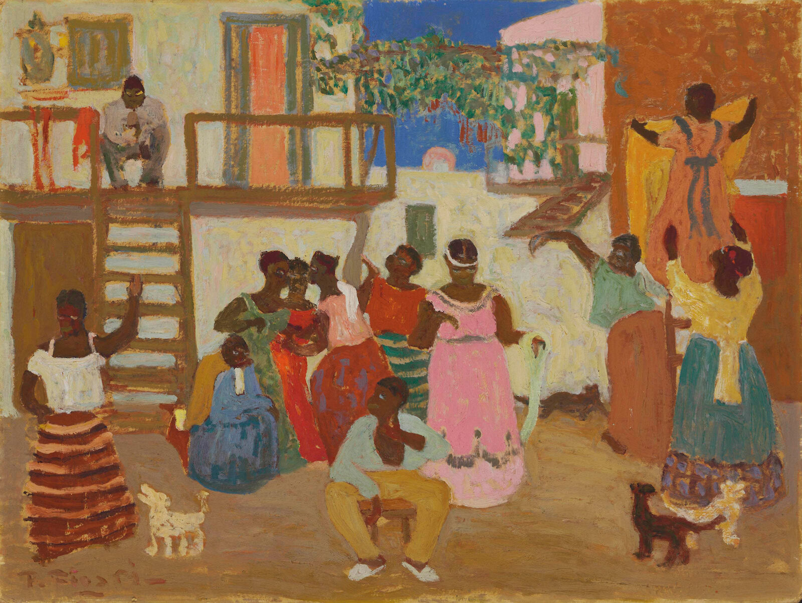 Preparing the Candombe (Decoration) by Pedro Figari